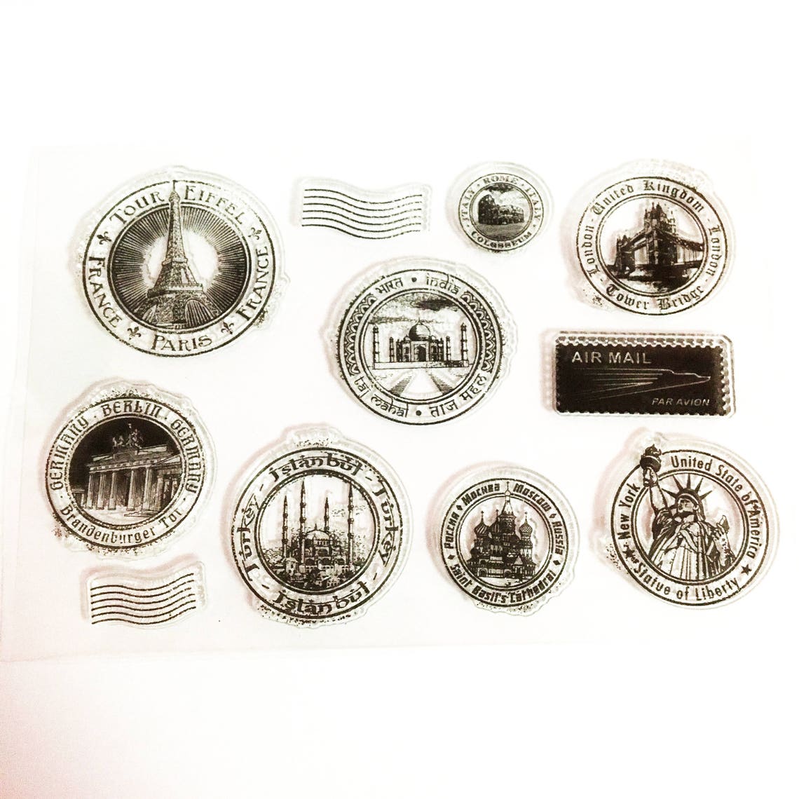 Travel Landmark Stamp Postal Clear Transparent Stamp - Etsy