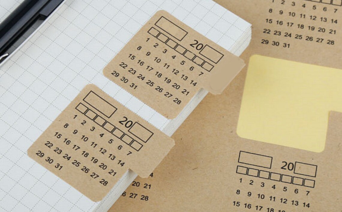 Generic Calendar Sticker, Page Tab Divider Sticker, Scrapbook, Planner ...