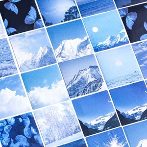 46 Pcs Blue Aesthetic Stickers, Scenery Sticker Pack, Scrapbook ...