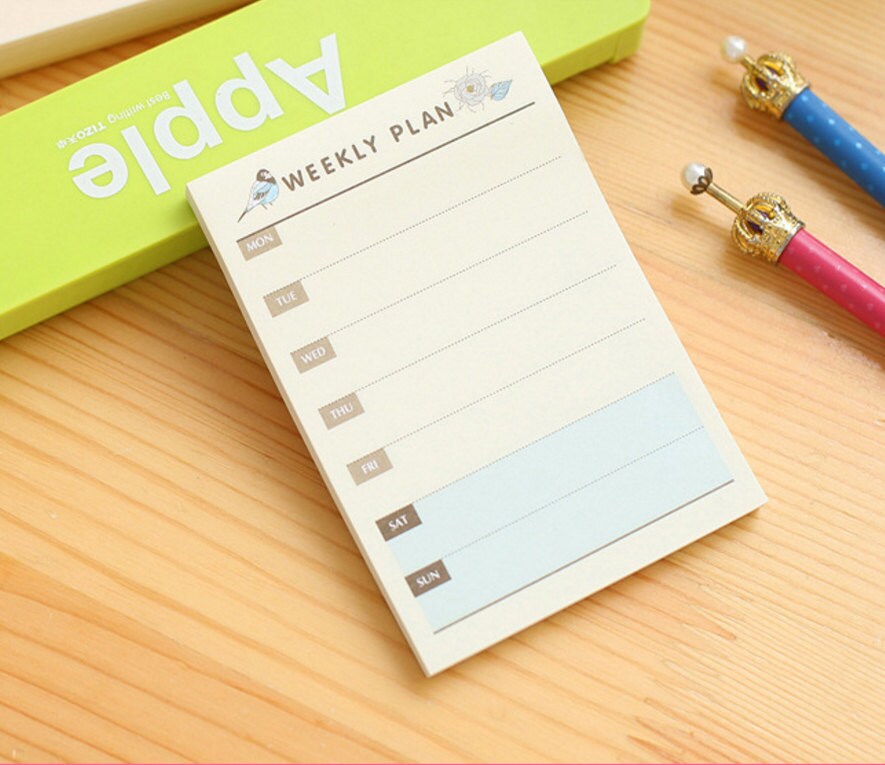 Weekly Plan Sticky Notes Time Schedule Sticky Notes Month - Etsy