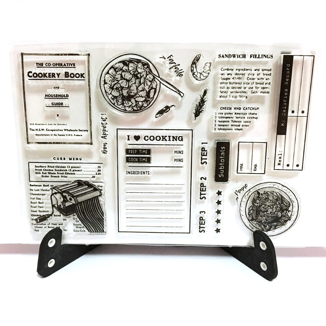 Cooking Stamp, Kitchen Clear Transparent Stamp, Cutlery Rubber Stamp ...