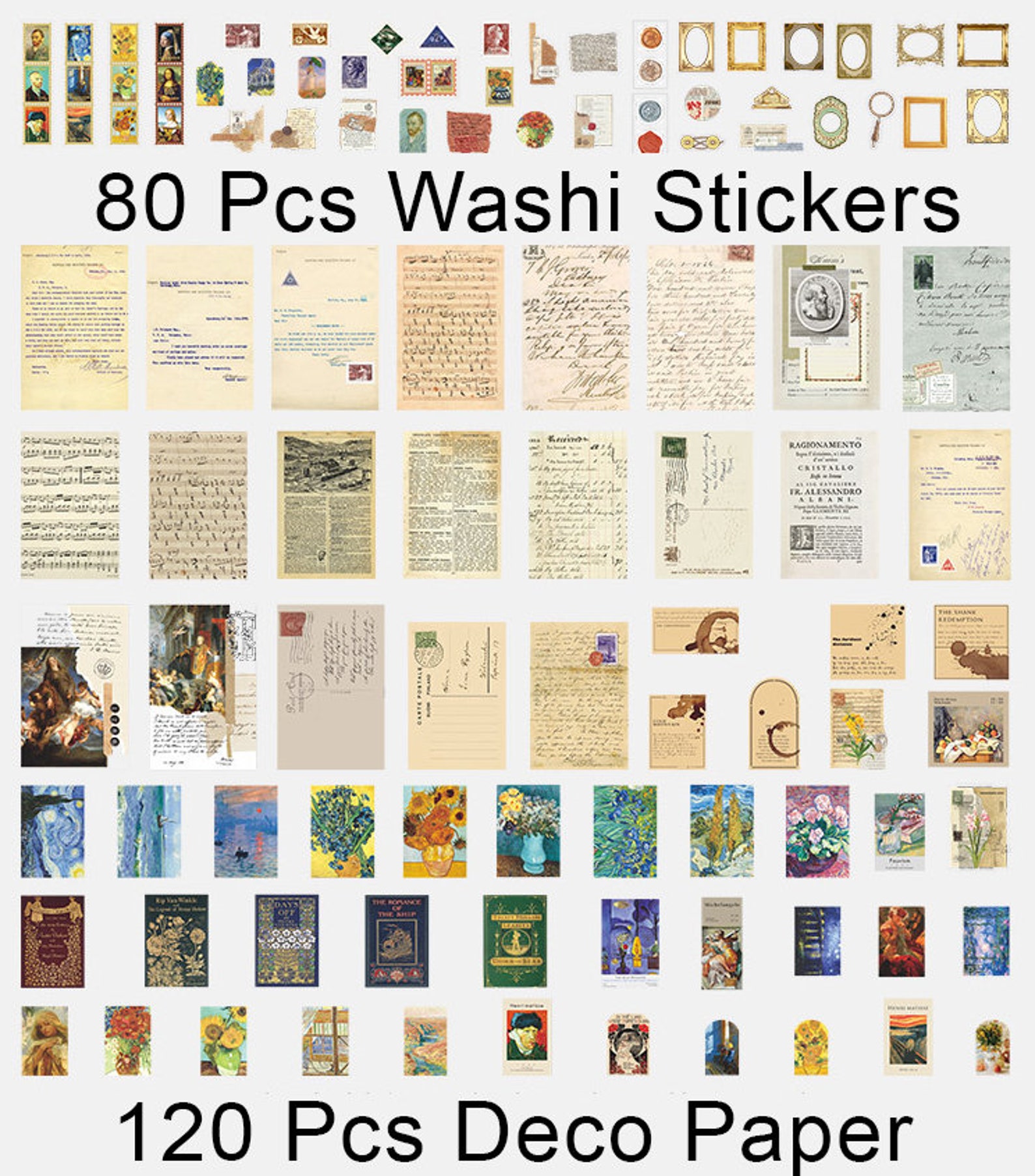 200 Pcs Artist Junk Journal Kit Letters Sticker Pack Memo - Etsy Canada