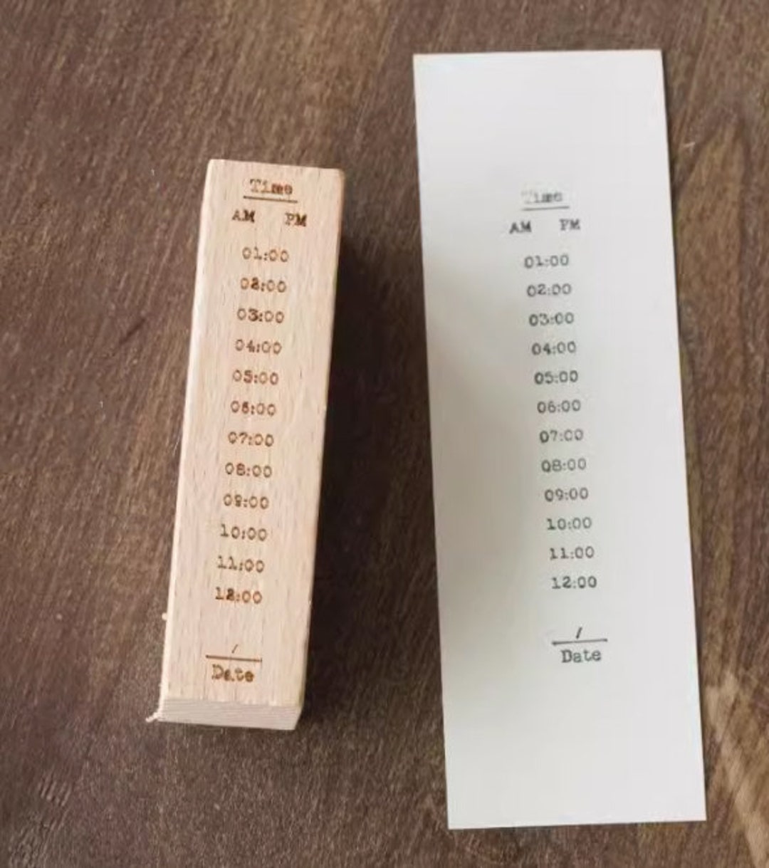 Time Stamp, AM PM Wooden Stamp, Rubber Stamp, Wood Stamp, Journal ...