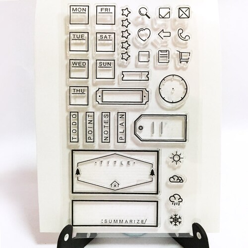 Planner Diary Stamp Calendar Clear Transparent Stamp Days of - Etsy