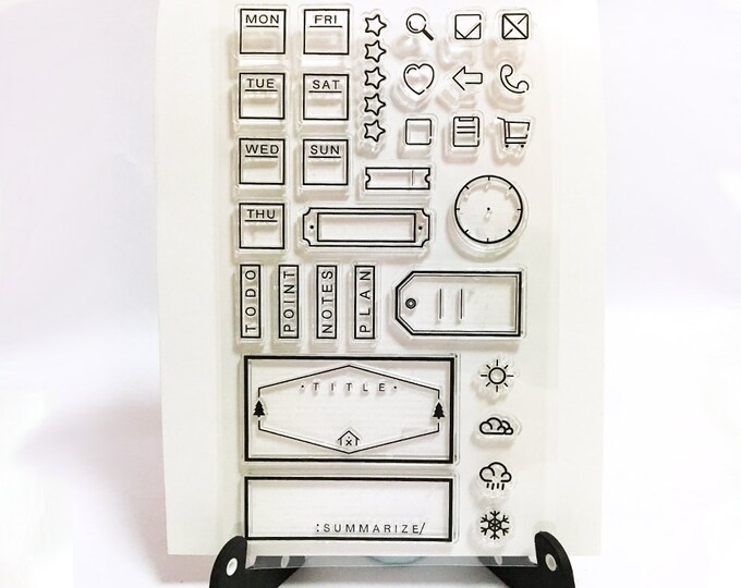 Planner Diary Stamp, Calendar Clear Transparent Stamp, Days of the Week ...