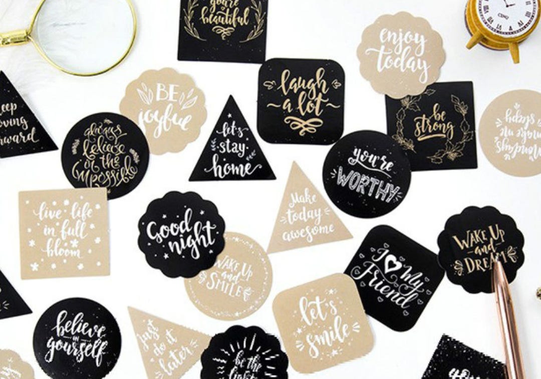 45 Pcs Positive Quotes Sticker Greetings Sticker - Etsy