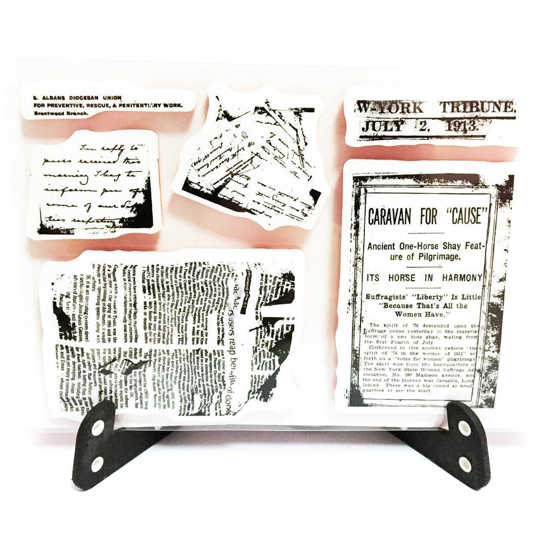 Newspapers Rubber Stamp, Distressed Effect Rubber Stamp, Planner ...