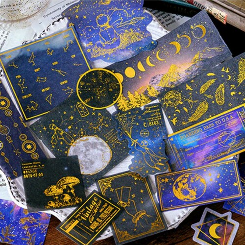 60 Pcs Galaxy Junk Journal Kit Celestial Sticker Pack - Etsy
