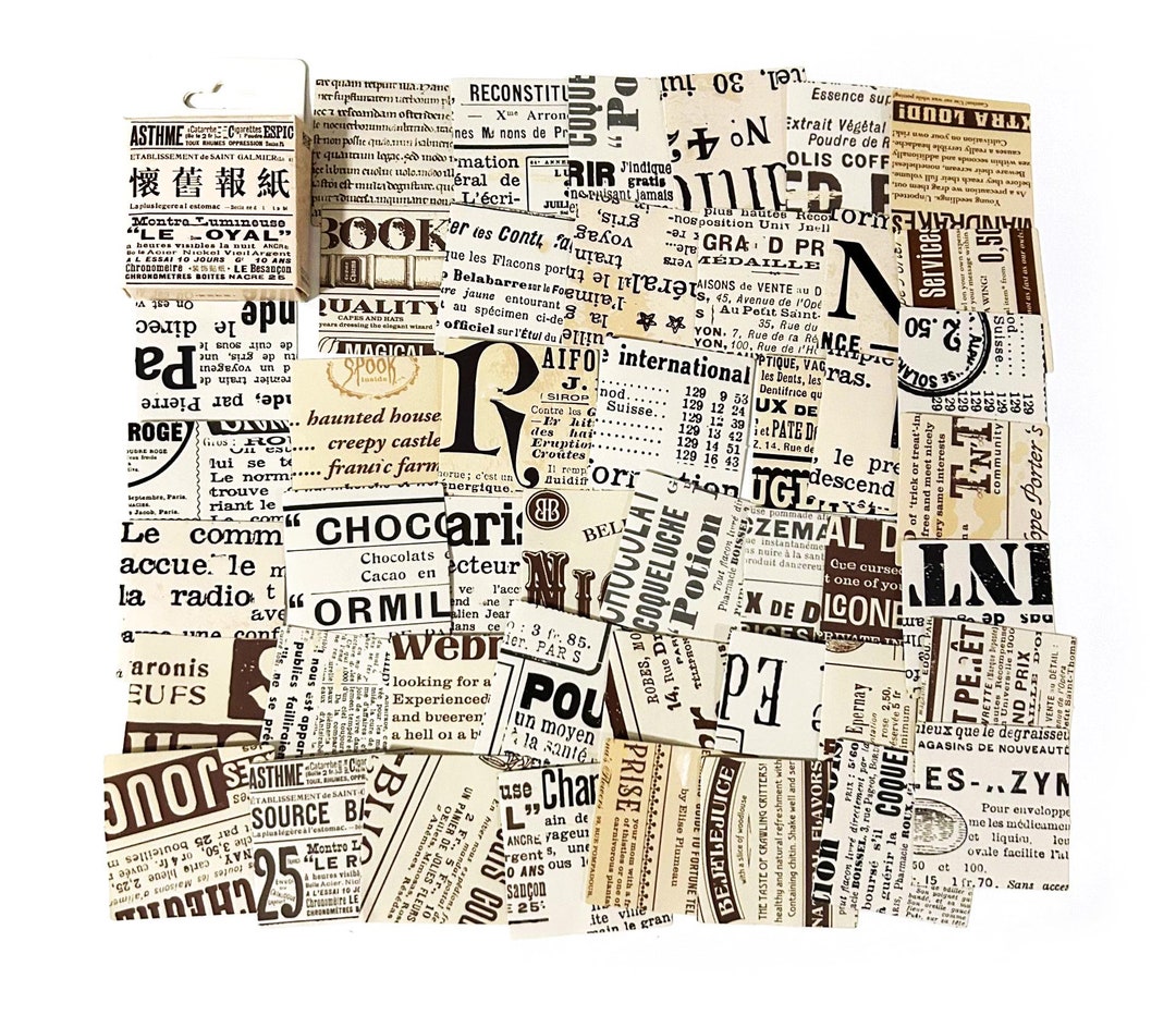 46 Pcs Old Newspapers Sticker, Retro Papers Sticker Pack, Travel ...