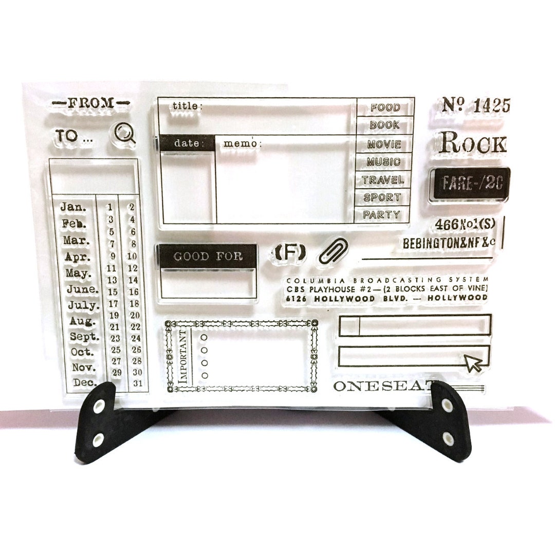 Memo Stamp, Monthly Clear Transparent Stamp, Rubber Stamp, Planner ...