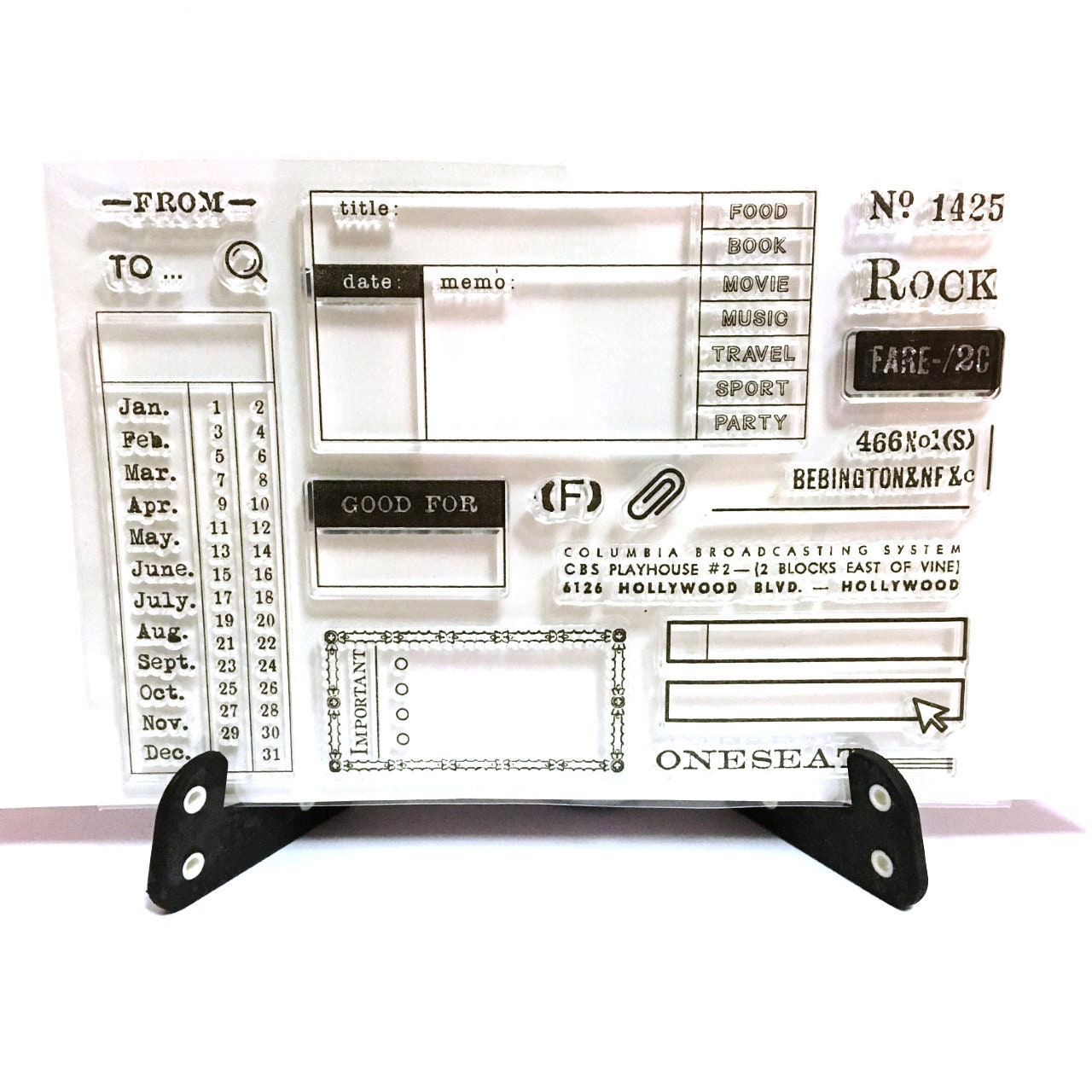 Memo Stamp Monthly Clear Transparent Stamp Rubber Stamp - Etsy