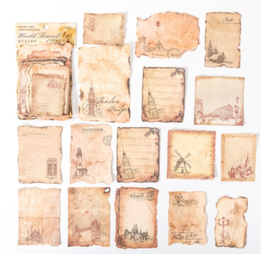 30 Pcs Burnt Papers Junk Journal Kit, Journal Ephemera, Journal ...