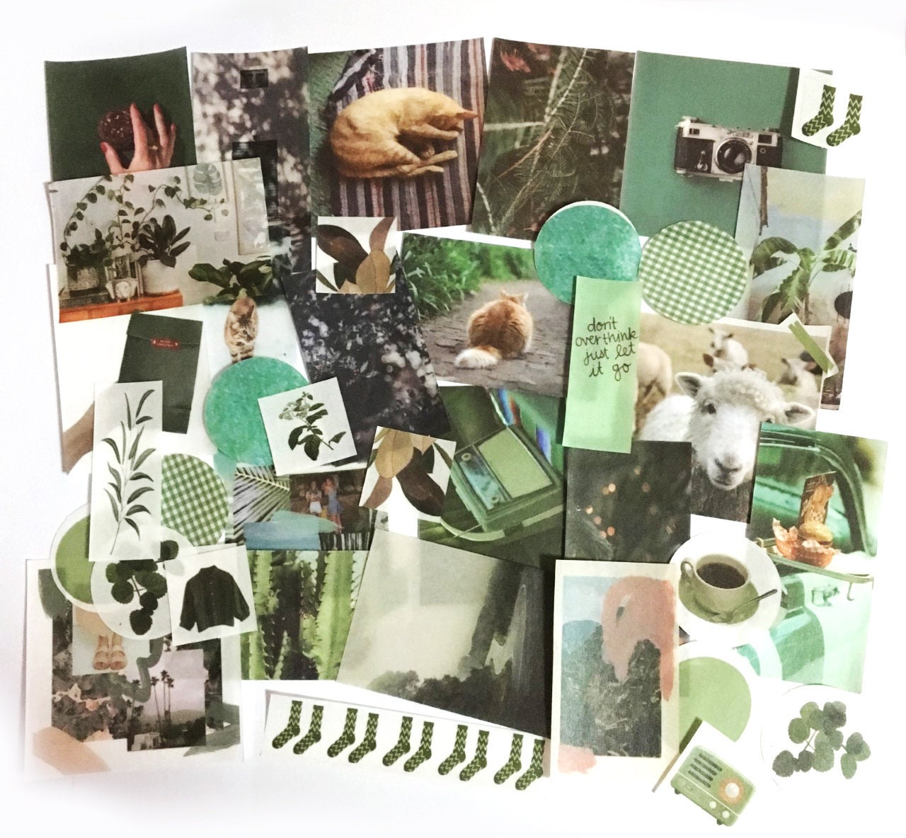 68 Pcs Green Theme Large Washi Sticker Nature Sticker Pack - Etsy
