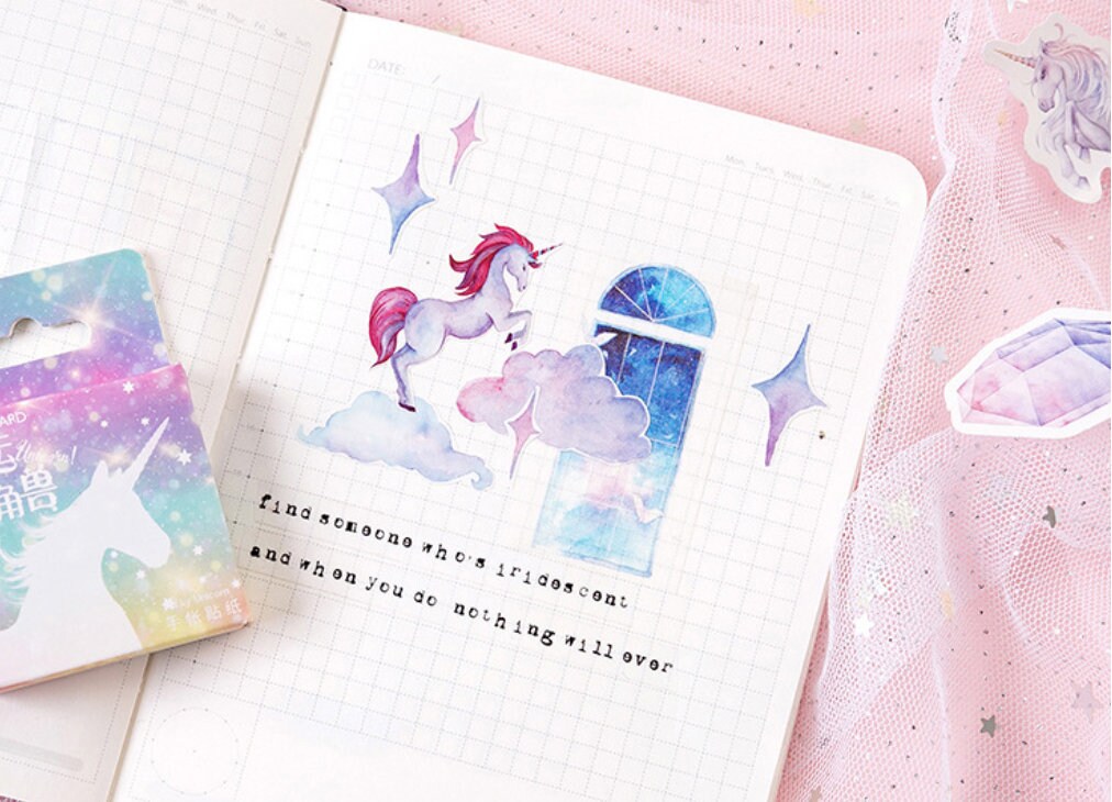 45 Pcs Unicorn Sticker Pack Magical Sparkles Sticker - Etsy