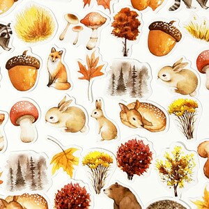 45 Pcs Autumn Planner Sticker, Fall Sticker Flakes, Forest Sticker ...