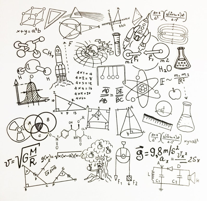 40 Pcs Math Washi Sticker Maths Formula Sticker Studyspo | Etsy