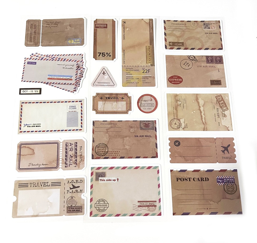 36 Pcs Retro Letters Sticker Pack, Vintage Sticker, Scrap Booking ...