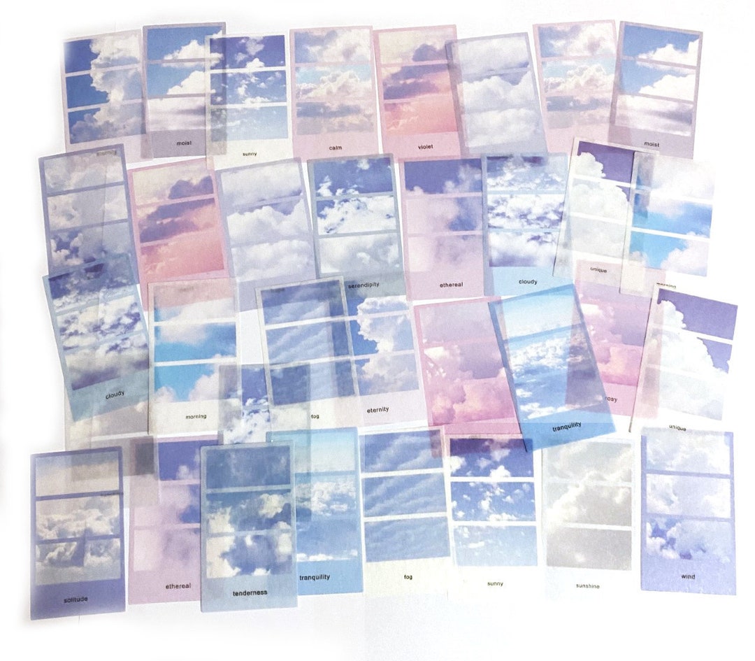 40 Pcs Cloudy Sky Washi Sticker, Window, Scrap Booking, Journal, Junk ...
