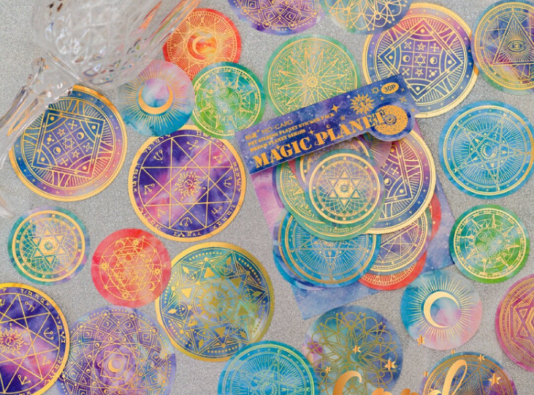 30 Pcs Astrology Gold Foil Sticker, Shiny, Junk Journal Kit, Journal ...
