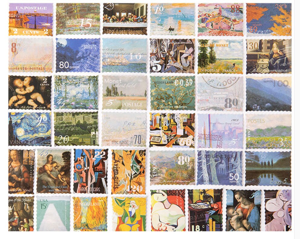 45 Pcs Artist Artwork Stamp Sticker Art Gallery Sticker - Etsy