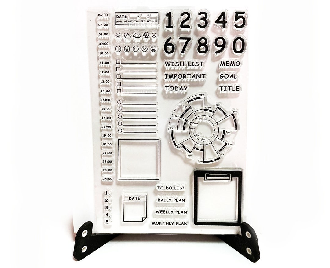 Journal Stamp, Date Time Clear Transparent Stamp, Weather Rubber Stamp ...