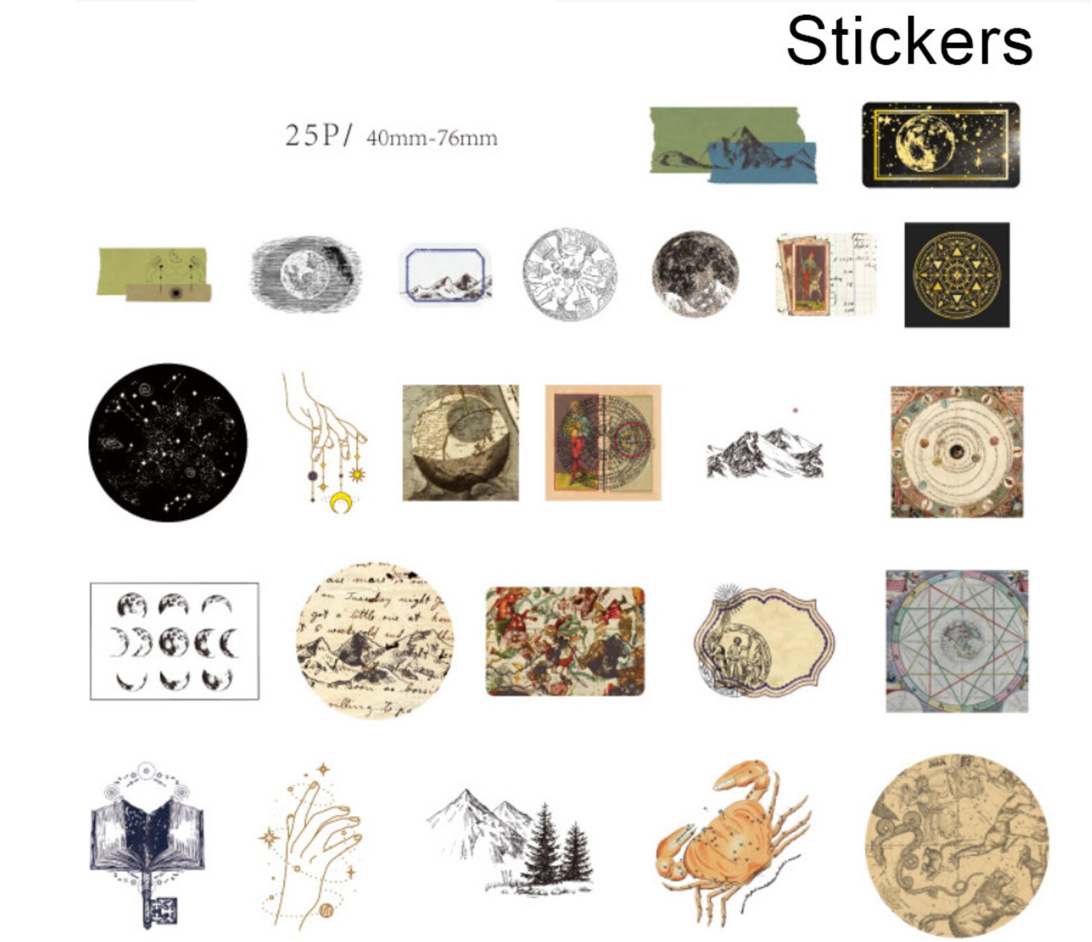 60 Pcs Galaxy Junk Journal Kit Celestial Sticker Pack - Etsy