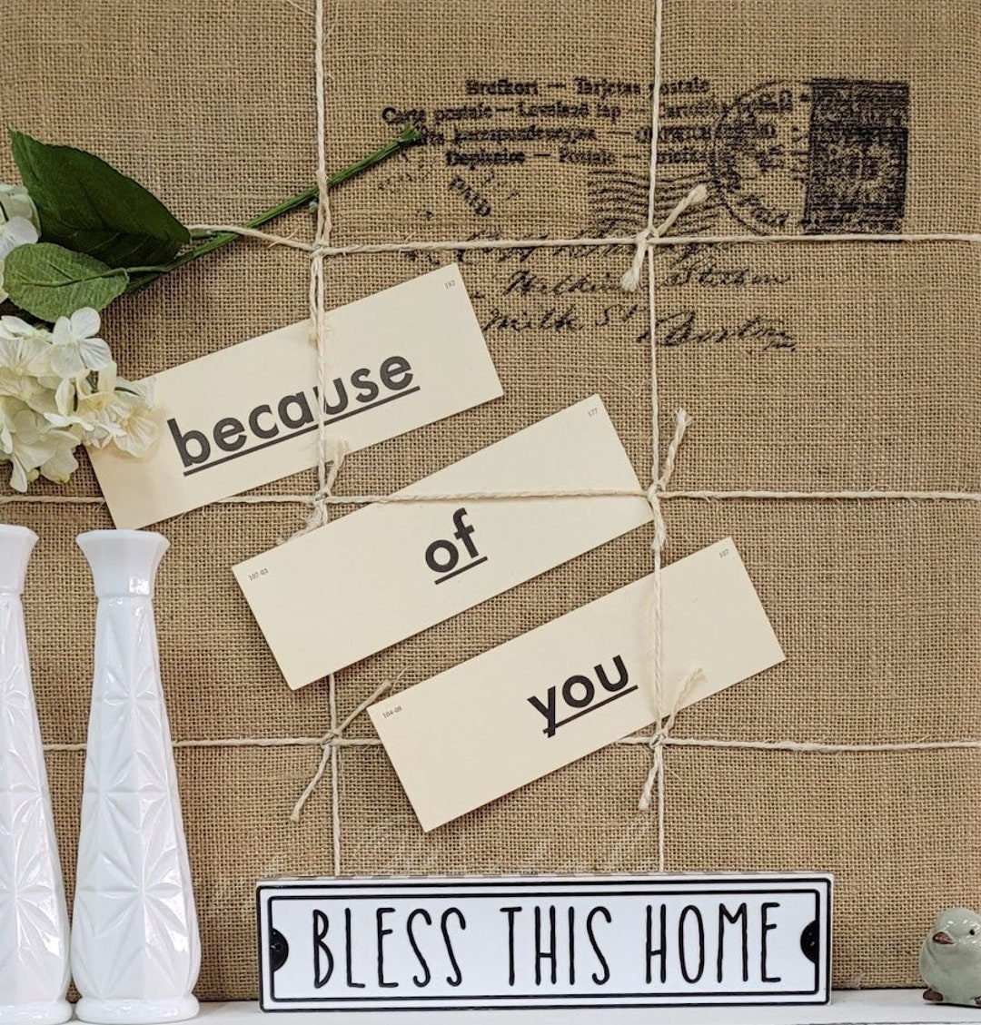 Flash Cards BECAUSE OF YOU Large Flashcards Song Title Sung - Etsy