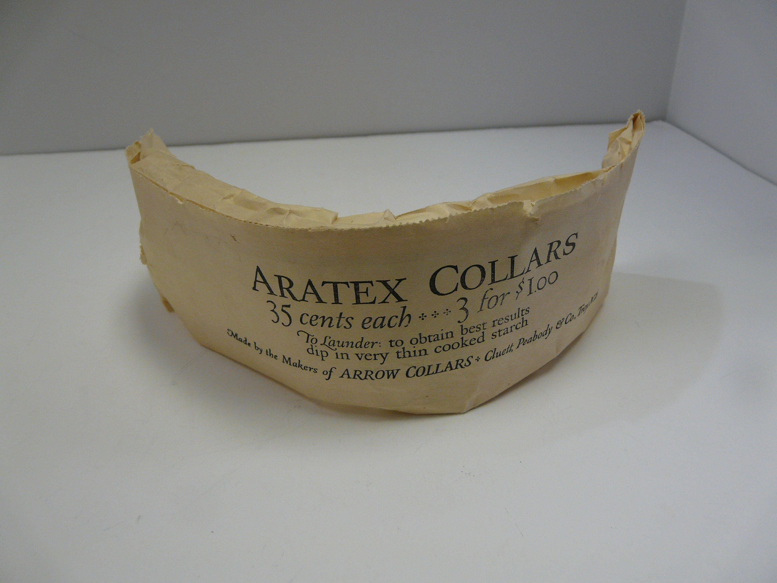 Antique Victorian Collar Box With A Package of Van Heusen Collars (2 ...