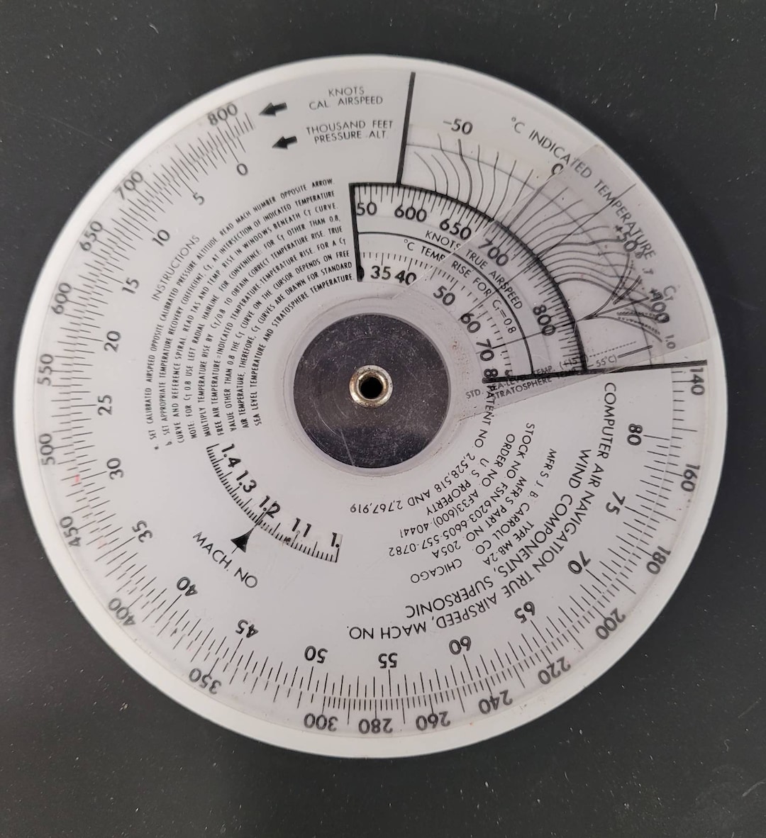 Military Aviation Hand-held Computer to Calculate True Air Speed, Mach ...