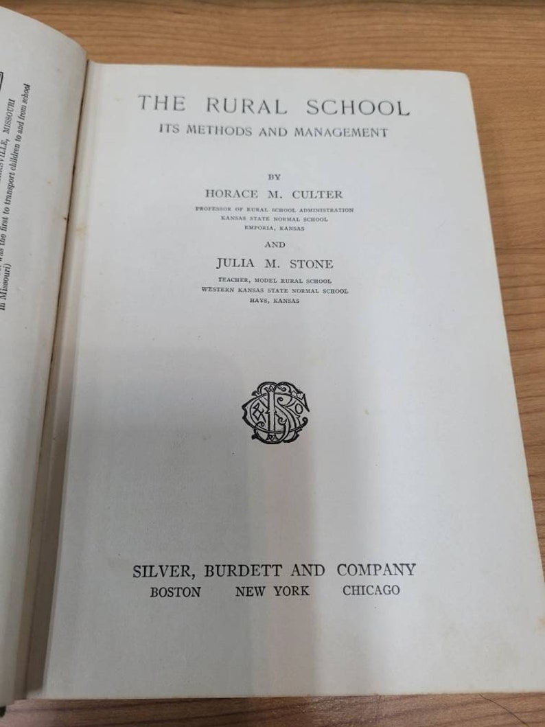 1913 the Rural School Its Methods and Management Culter and - Etsy