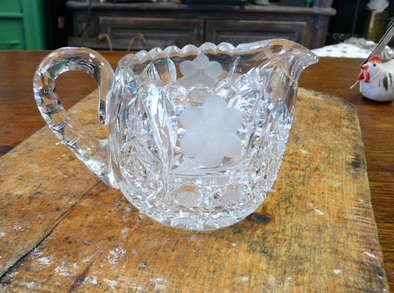 Beautiful Cut Glass Crystal Creamer That Has A Lot Going On In | Etsy