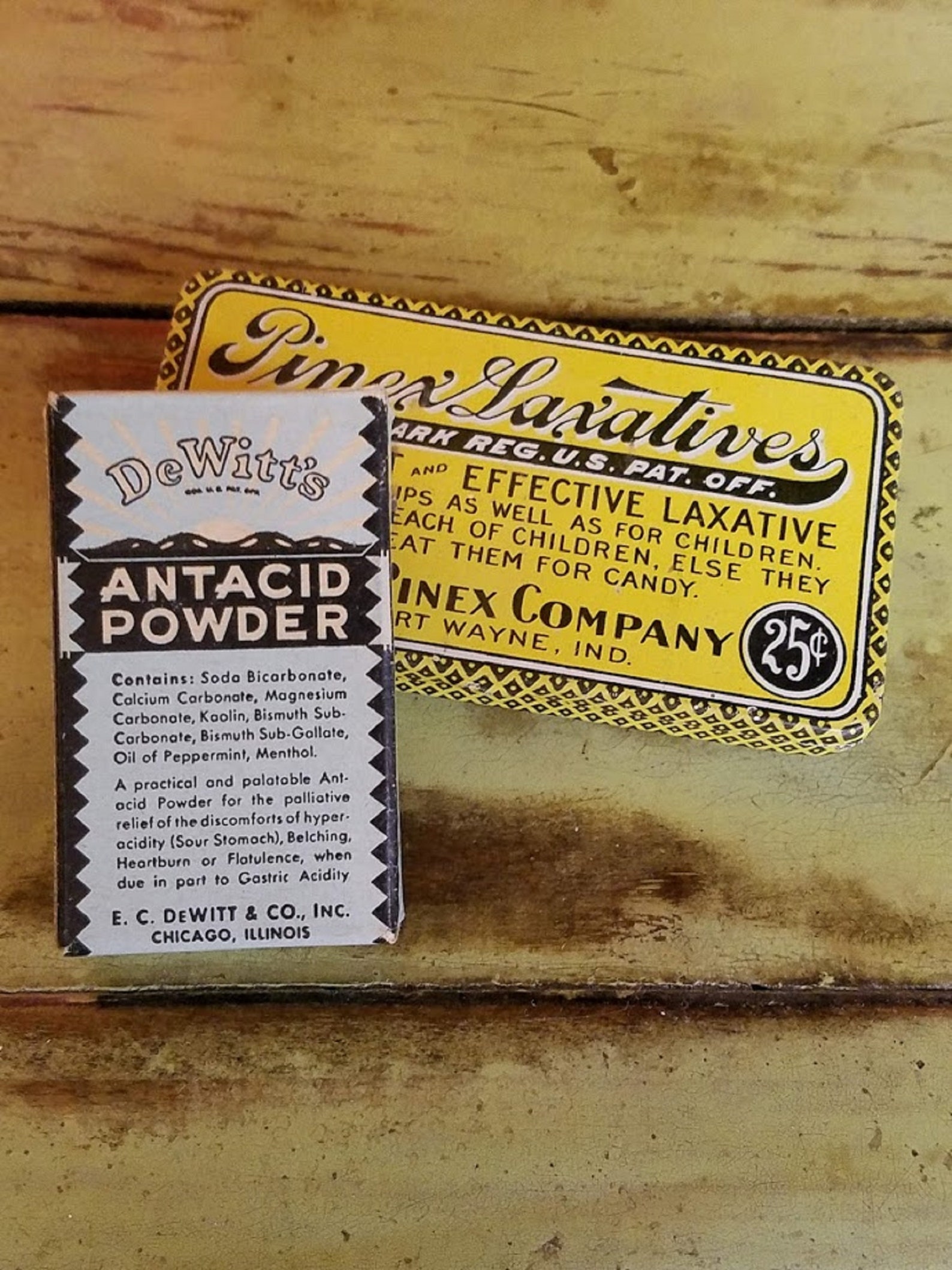 Two Vintage Medicines From 1920's-1930's Era, Pinex Laxatives Ft Wayne ...