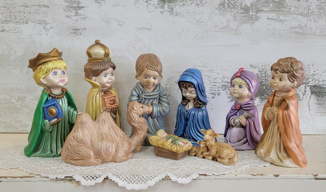 Vintage Nine Piece 75 Arnel's Ceramic Nativity Set, Beautiful Colors ...