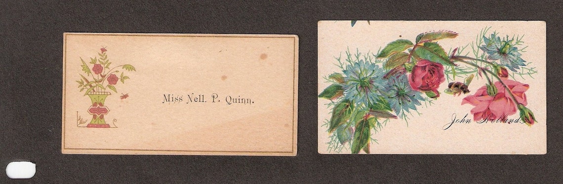 Estate Find of Eight Victorian Calling Cards, Sheet of Beautiful ...