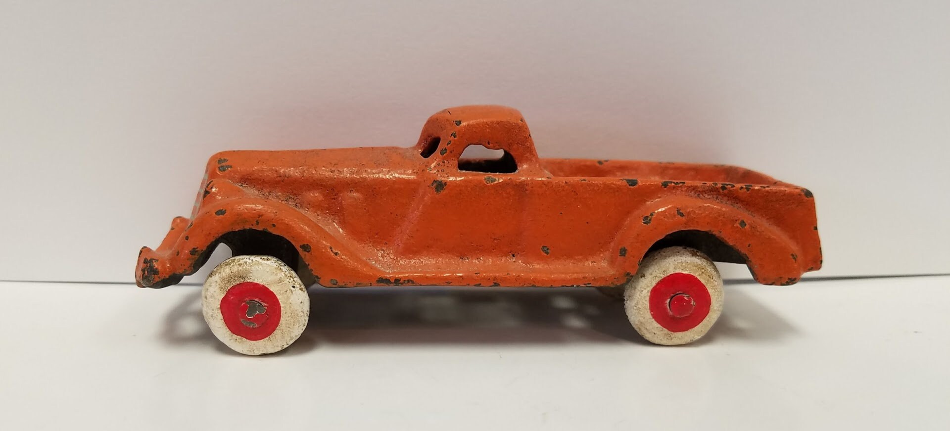 1930s HUBLEY Orange Cast Iron Pick-up Truck Collectible Toy Pick-up 5 ...