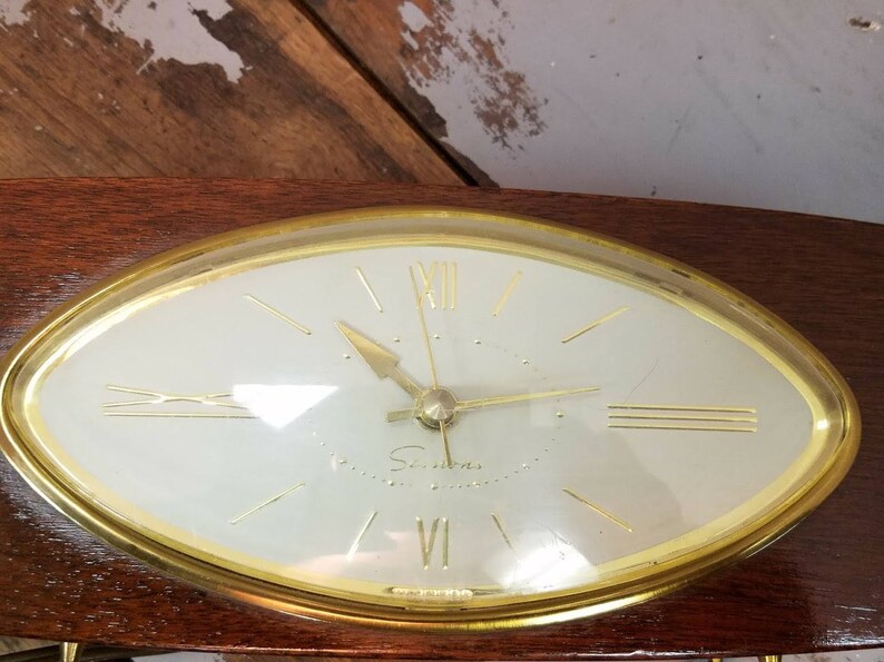 Retro 1960s SESSIONS Electric Clock in Brown Wood Case With Plastic ...