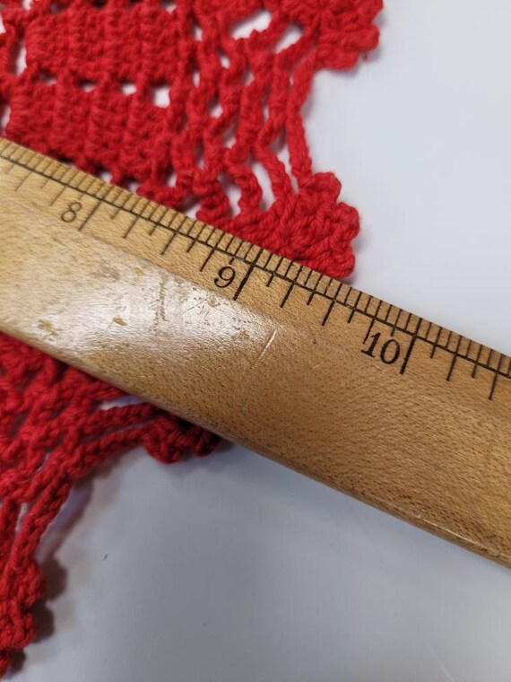 Home & Living Two Vintage Handmade Red Doilies 10 Inch Diameters ...