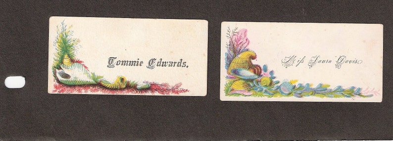 Estate Find of Eight Victorian Calling Cards, Sheet of Beautiful ...