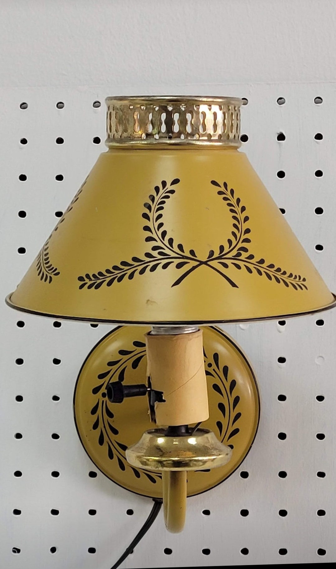 Retro Tole Wall Lamp Small Metal Wall Lamp Antique Yellow With Dark ...