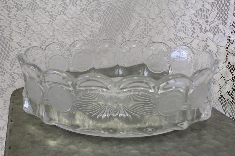 Fostoria Coin Glass Bowl 1970's Pattern Nice Serving | Etsy