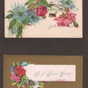 Estate Find of Eight Victorian Calling Cards, Sheet of Beautiful ...