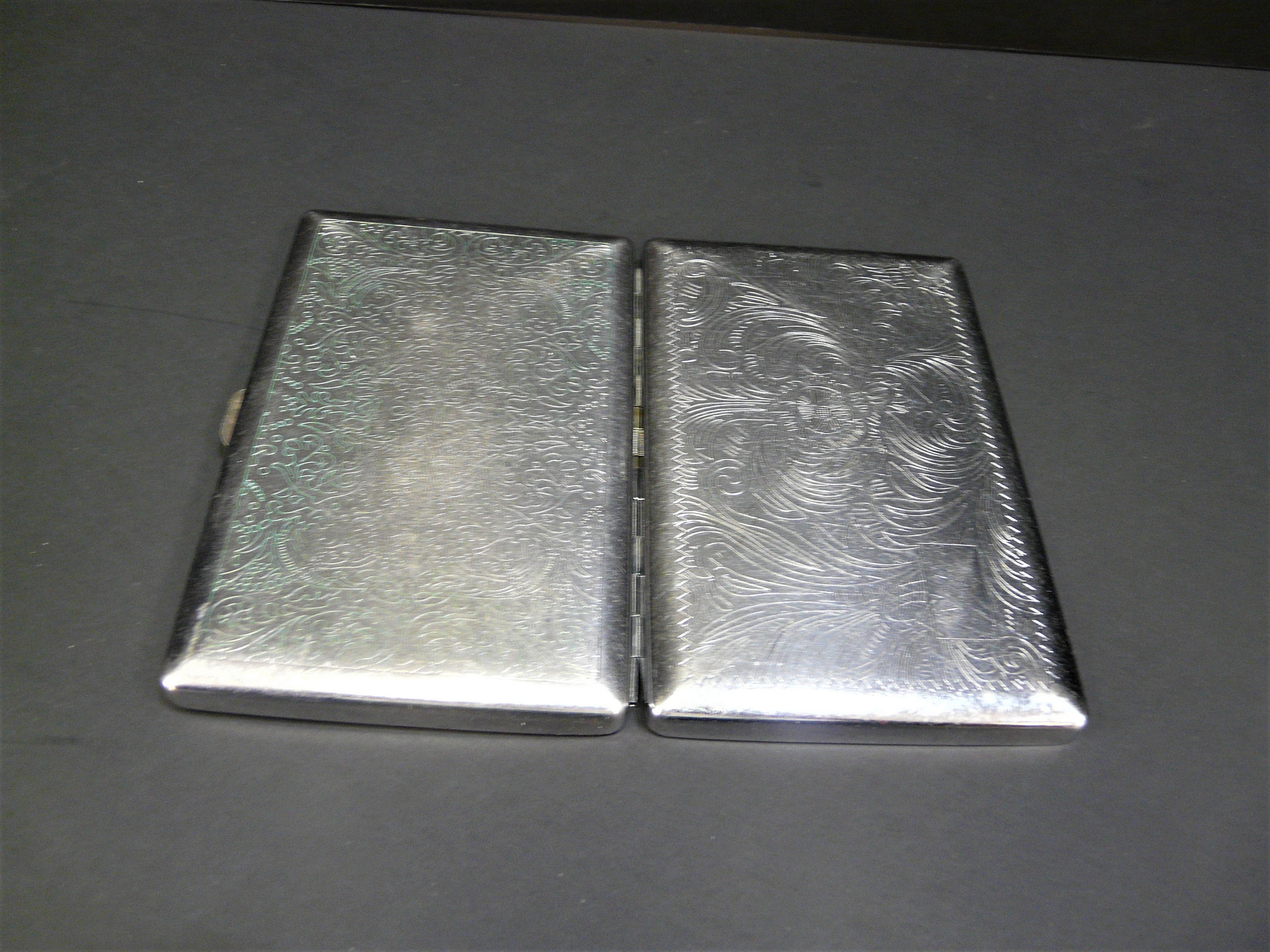 Large Silver-toned Cigarette Case, Measures 3 1/8 X 5 - Etsy