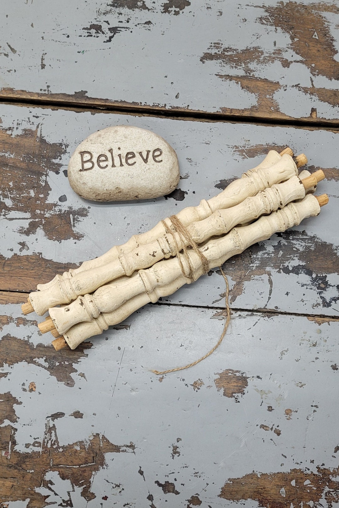 Six Chippy Salvaged Wooden Spindles Primitive Rustic Craft DIY ...