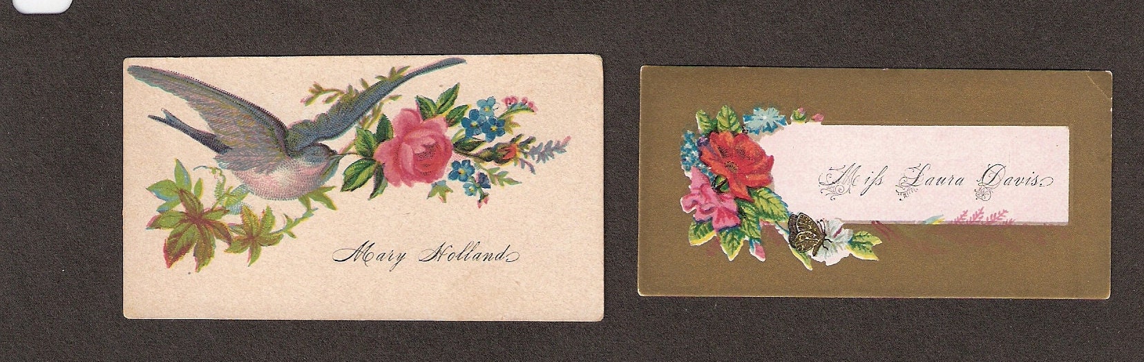 Estate Find of Eight Victorian Calling Cards, Sheet of Beautiful ...