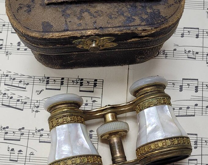 Mother of Pearl and Brass Opera Glasses by Colmont FT Paris France With ...