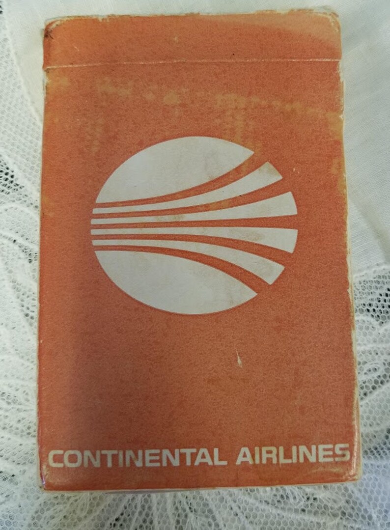Vintage Continental Airlines Deck of Playing Cards Well Used - Etsy