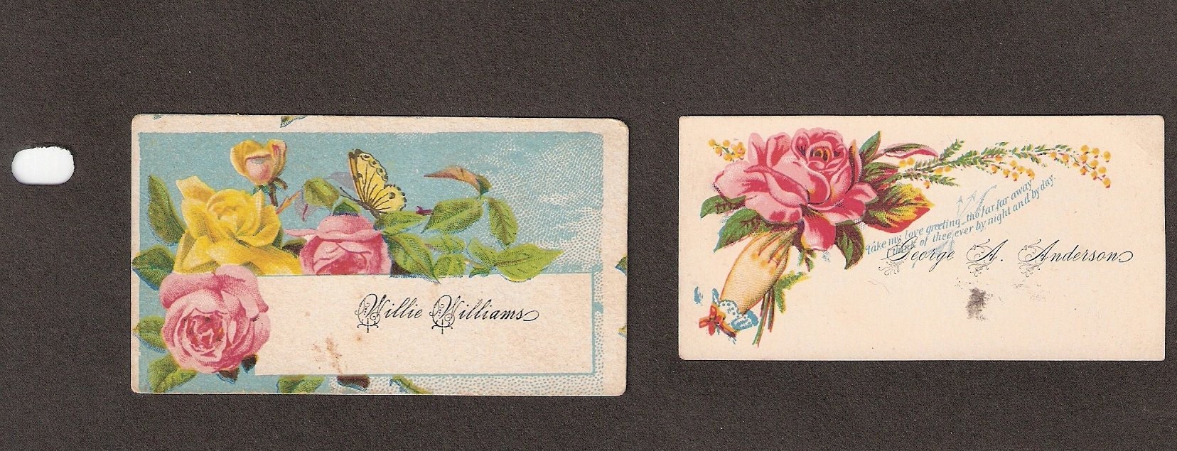 Estate Find of Eight Victorian Calling Cards, Sheet of Beautiful ...