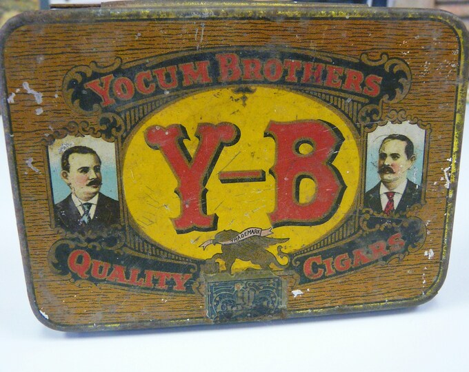 Vintage Y-B Yocum Brothers Quality Cigars Tobacco Tin, Pocket Size ...