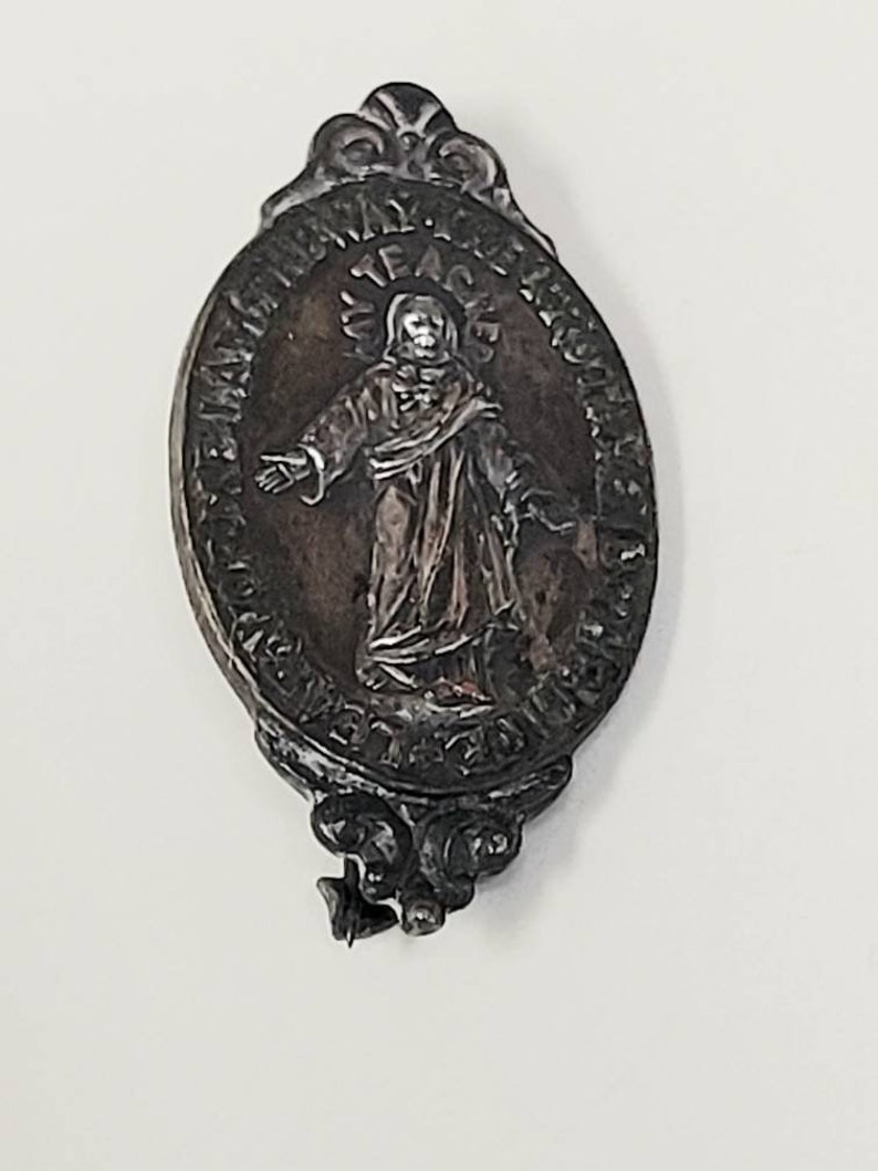 Religious Catholic Pin-silver-plated Early 1900s - Etsy