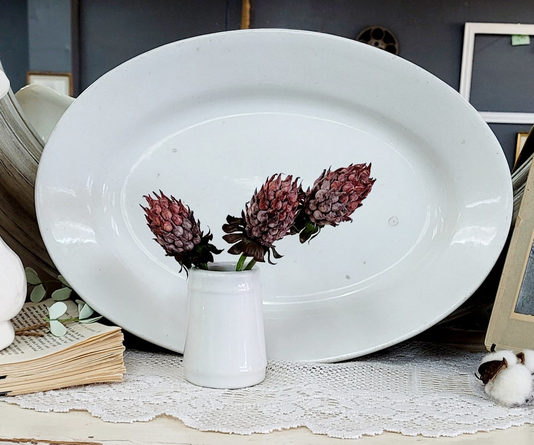 Antique 1800s White English Ironstone Platter by Charles Meakin Hanley ...